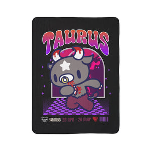 Gloomy Bear Taurus Zodiac Fleece Sherpa Blanket